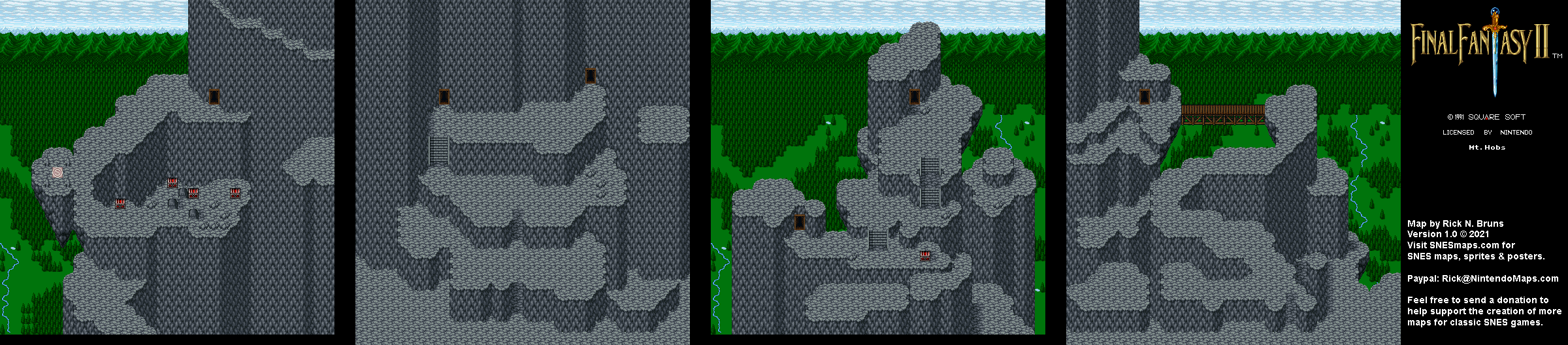 Final Fantasy II 2 (IV 4) - Mt. Hobs Super Nintendo SNES Map BG