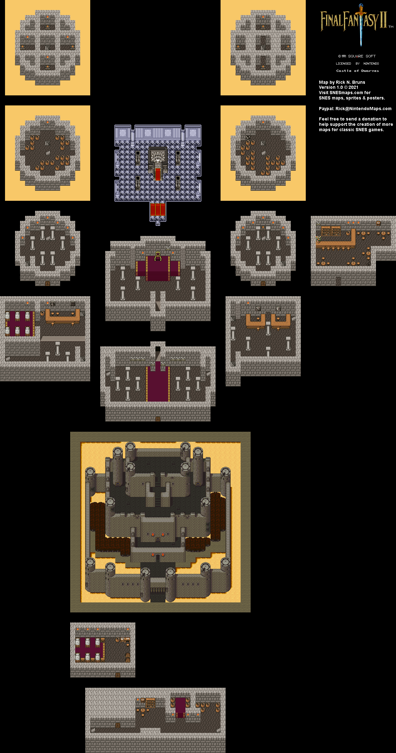 Final Fantasy II 2 (IV 4) - Castle of Dwarves Super Nintendo SNES Map BG